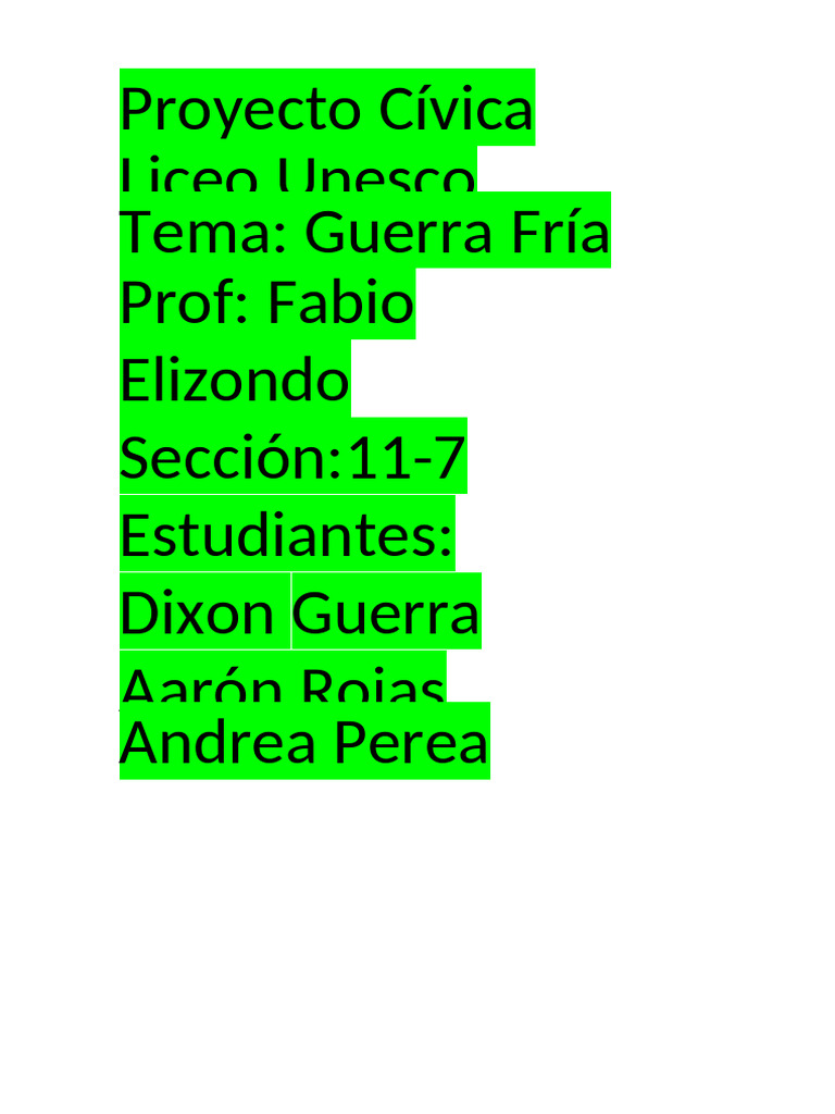 Proyecto Cívica #2 Aaron, Dixon, Andrea | PDF | Guerra Fría | Unión Soviética