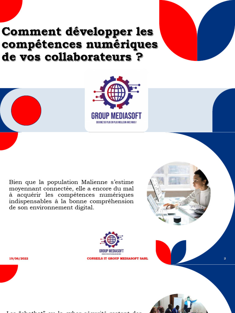 Developper Les Competences Numeriques de Vos Collaborateurs Group Mediasoft Sarl 2022 | PDF