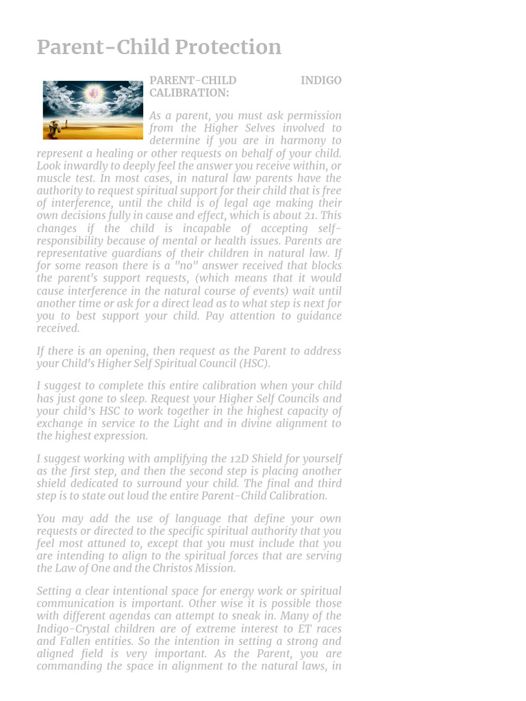 Parent-Child Protection - Energetic Synthesis | PDF
