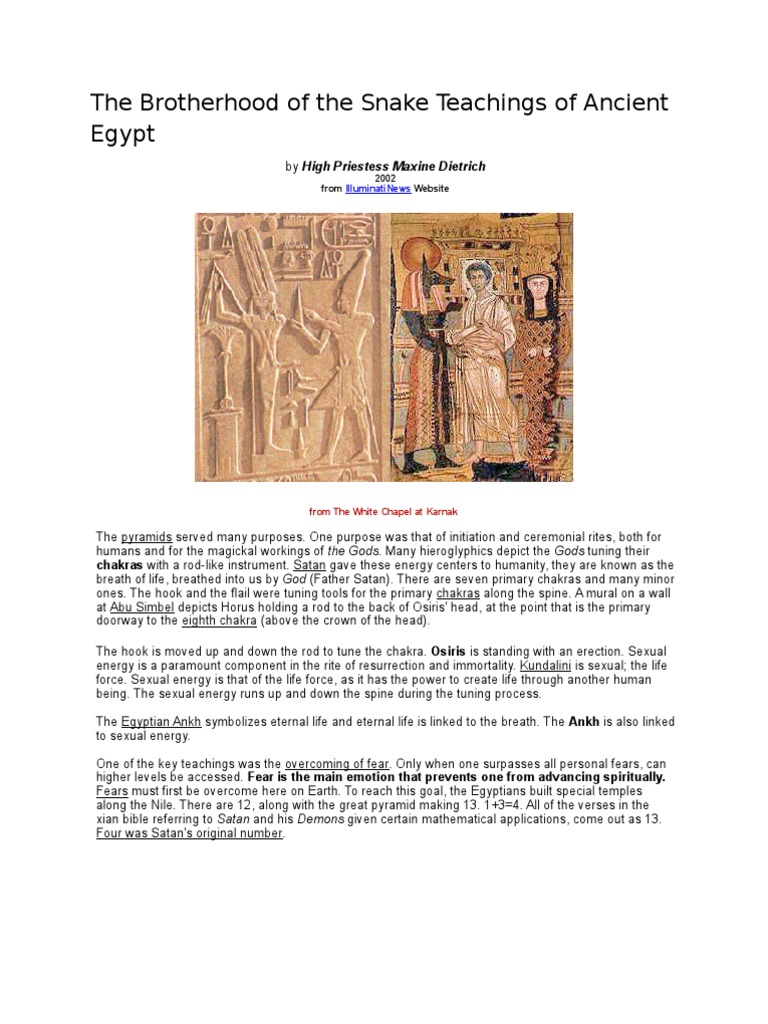 The Brotherhood of The Snake Teachings of Ancient Egypt | PDF | Osiris ...