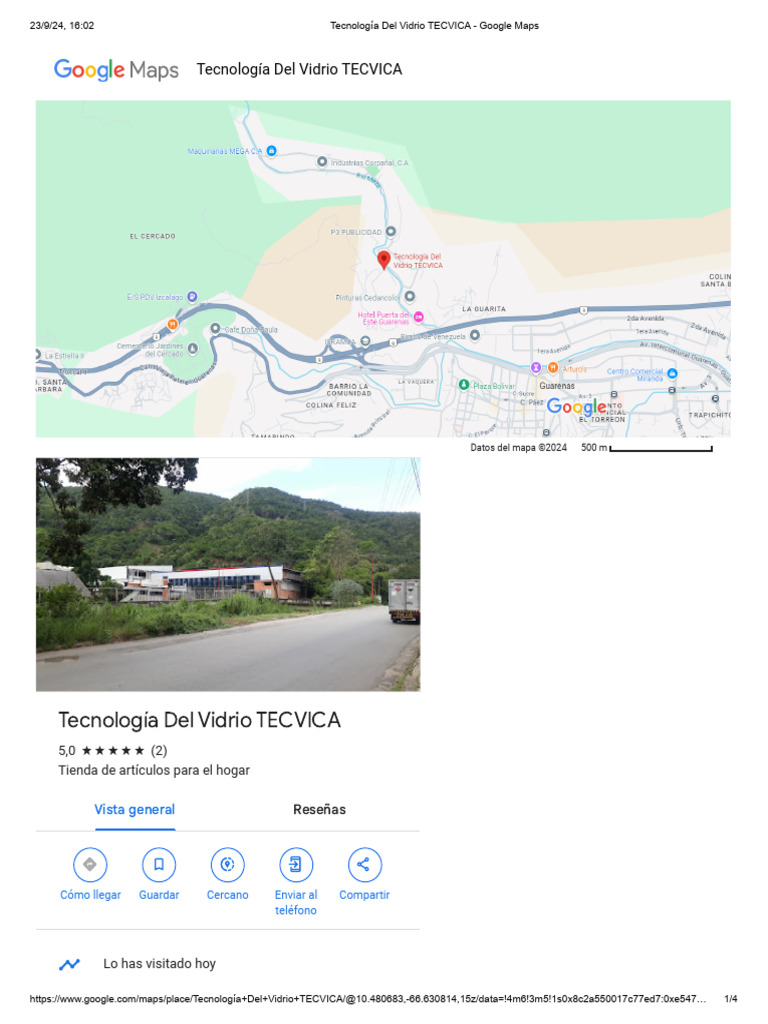 Tecnología Del Vidrio TECVICA - Google Maps | PDF