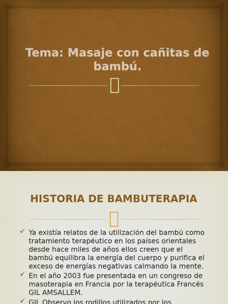 Masaje Con Cañitas de Bambu | PDF