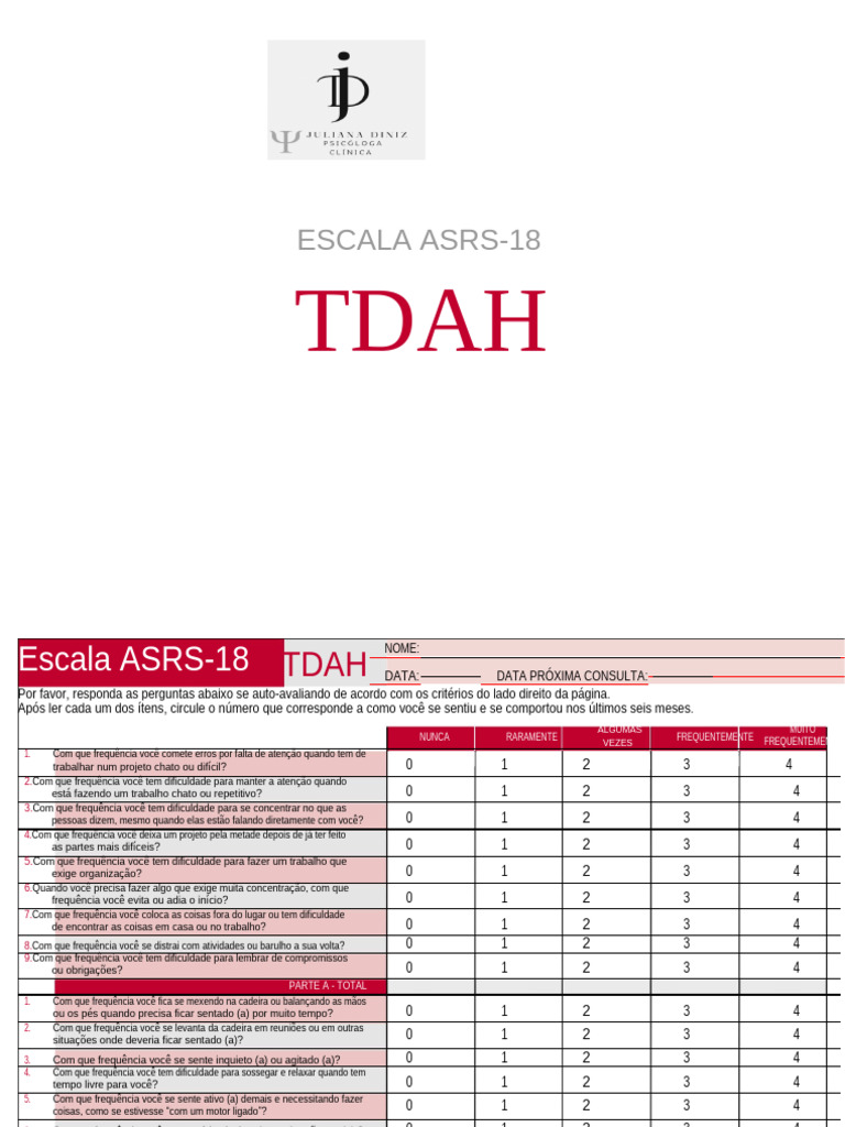 ASRS - Escala-Tdah-Adultos | PDF