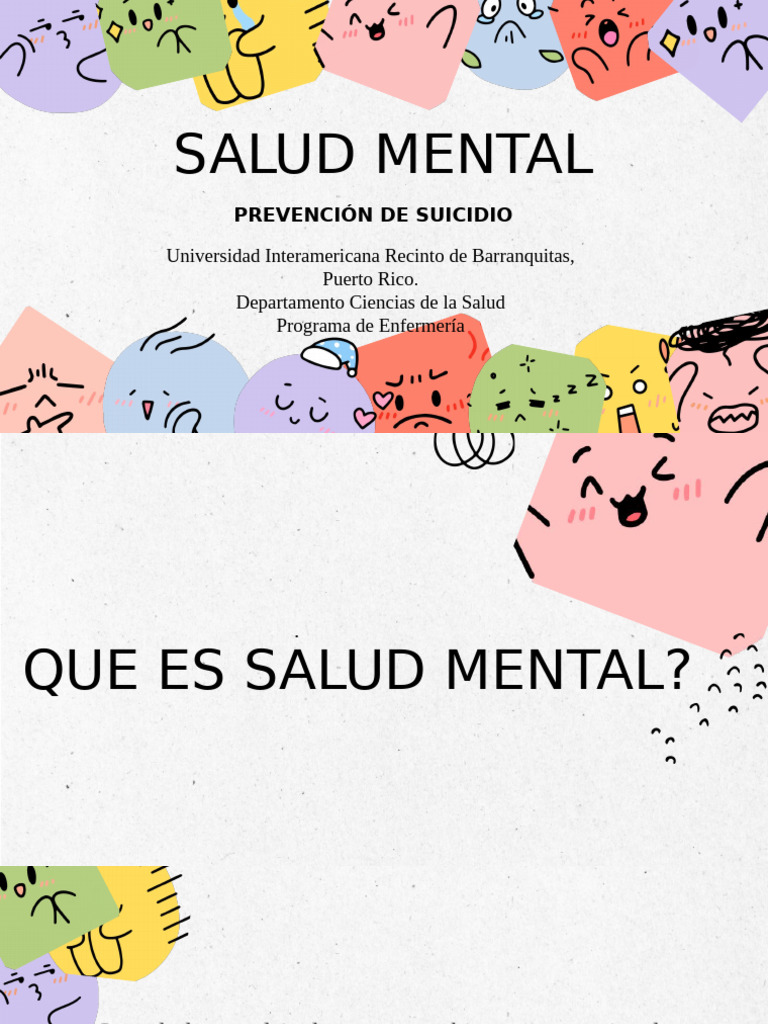 Presentación Diapositivas de Salud Mental Terminada | PDF