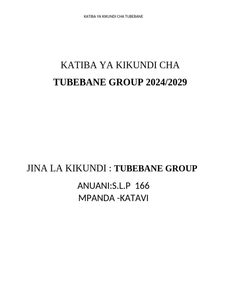 Katiba Ya Kikundi Cha Wanawake | PDF