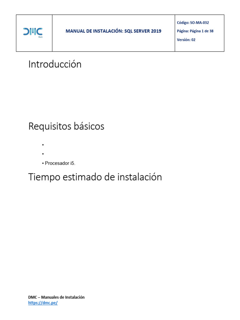 So-Ma-036 V02 Manual de Instalacion de SQL Server 2019 | PDF | Servidor ... So-Ma-036 V02 Manual de Instalacion de SQL Server 2019 | PDF | Servidor ...