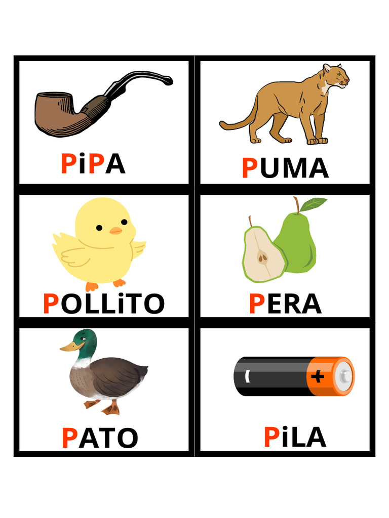 Fonema P Sílaba Inicial - Medial | PDF