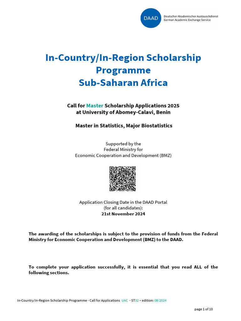 DAAD Call For Application | PDF
