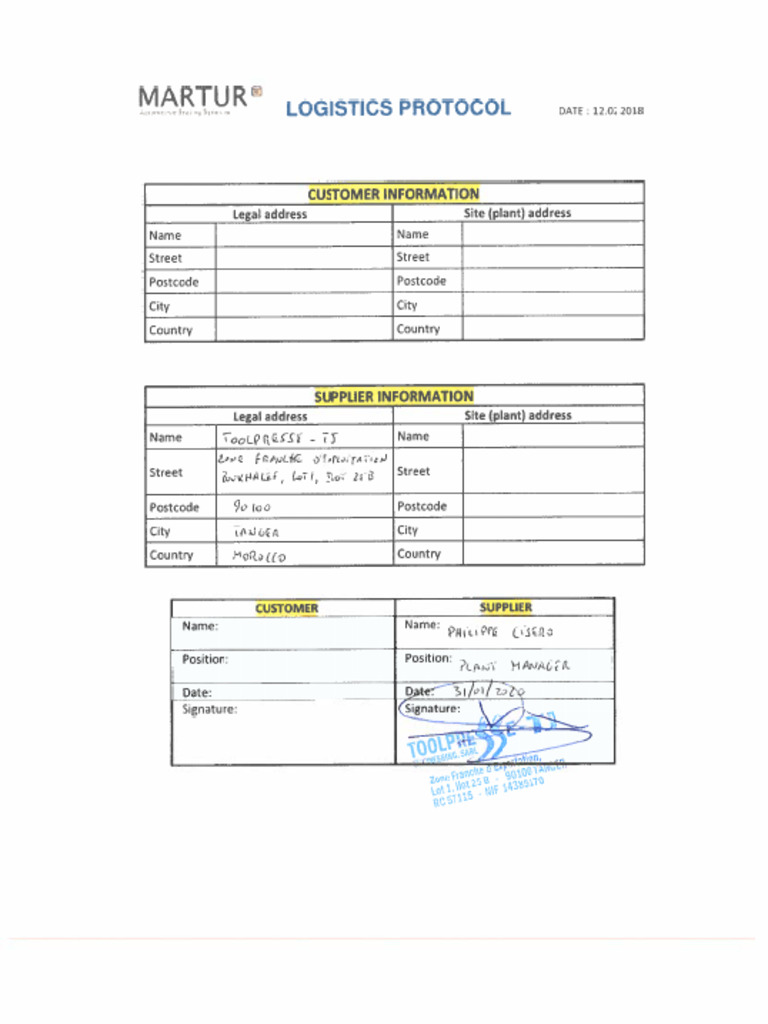 Logistics Protocol | PDF