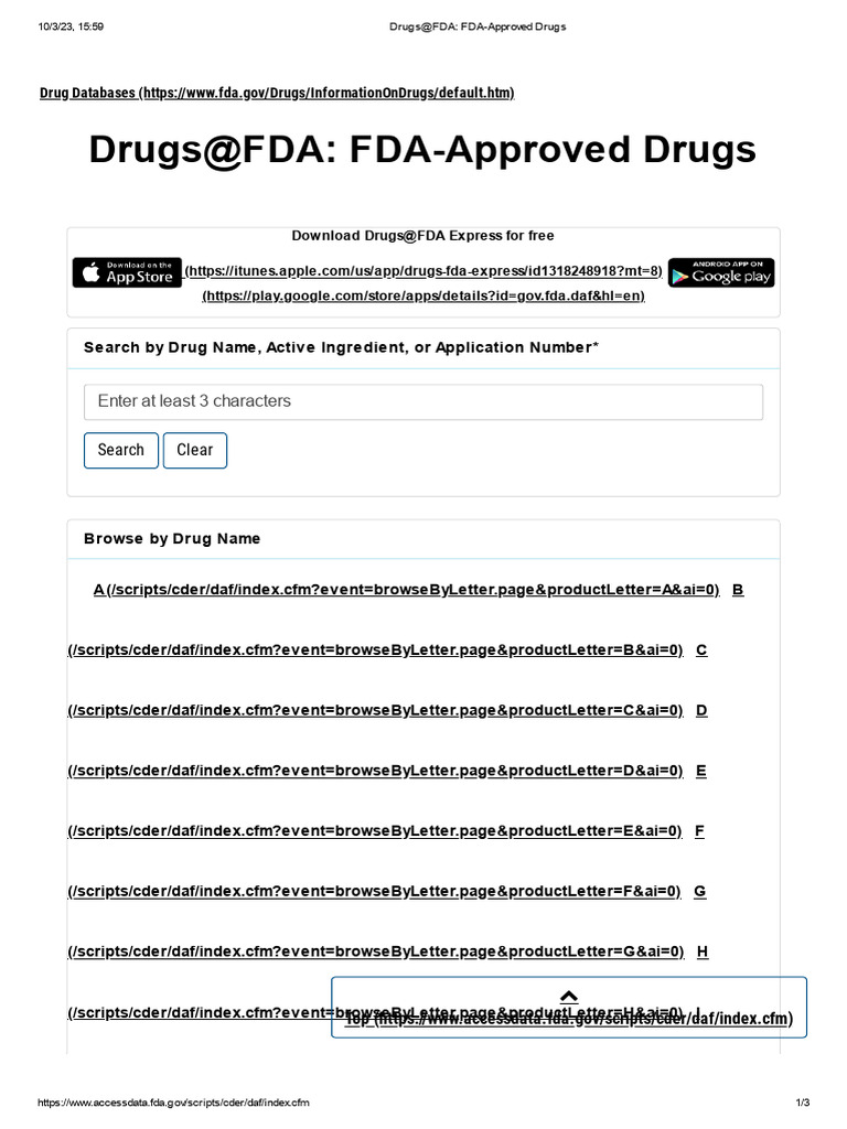 Drugs@FDA - FDA-Approved Drugs PRINCIPAL | PDF | Food And Drug ...