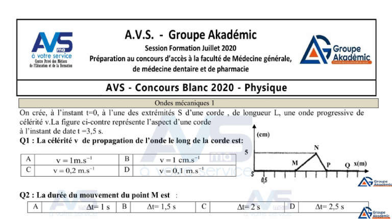 AVS - Concours Blanc 2020 PC FR + Correction | PDF