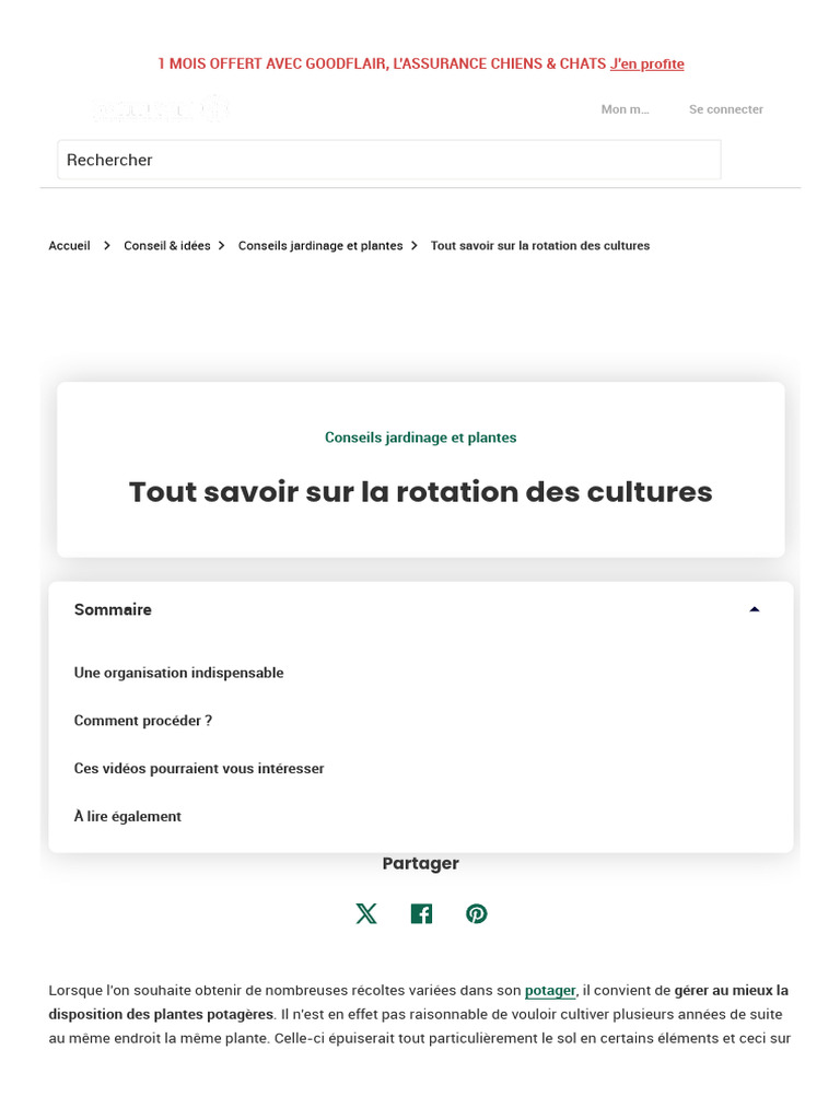 Tout Savoir Sur La Rotation Des Cultures - Gamm Vert | PDF
