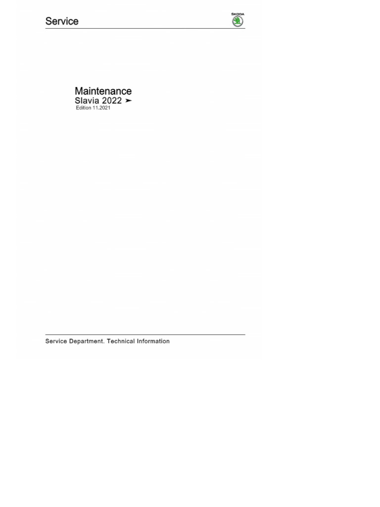 Slavia Maintenance Manual | PDF