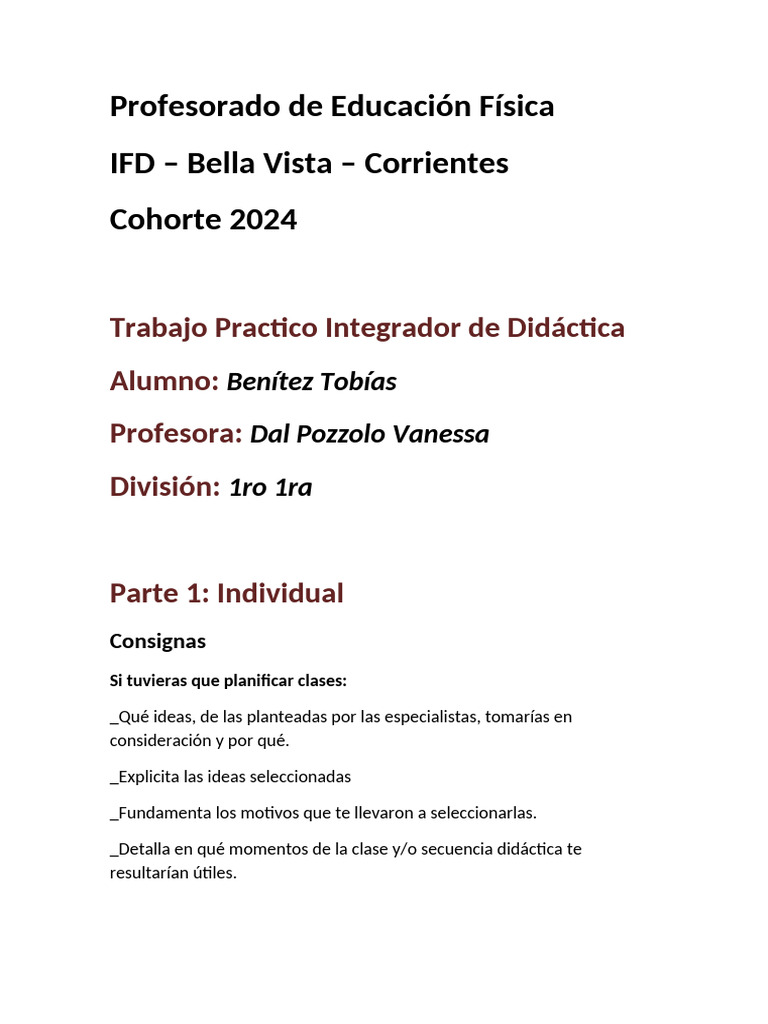 Trabajo Integrador de Didactica General Del Eje 3 | PDF