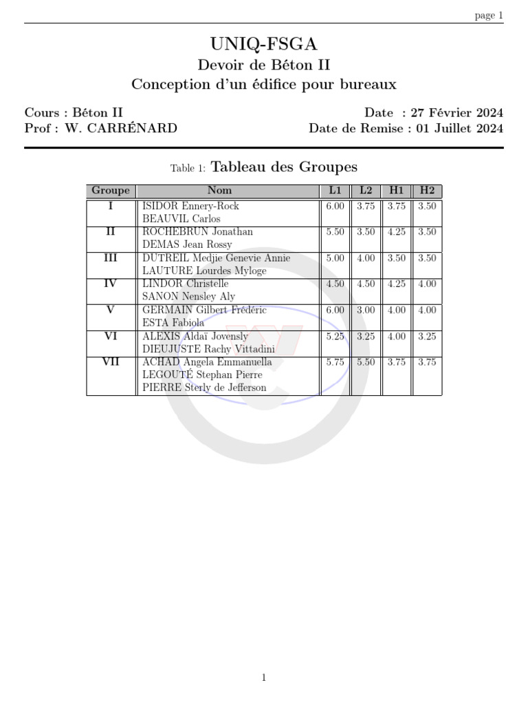 Devoir Beton II Fev24 | PDF