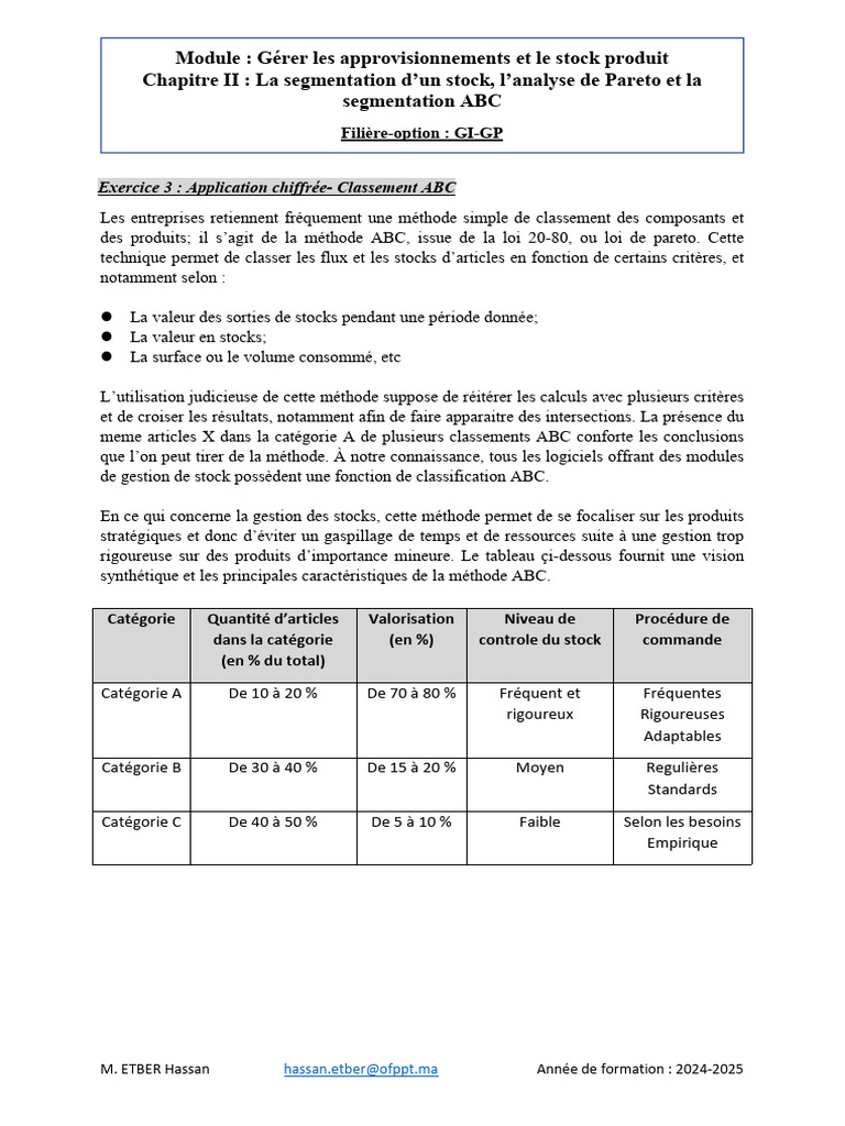 Serie 3 Des Exercices-Chapitre I GP | PDF