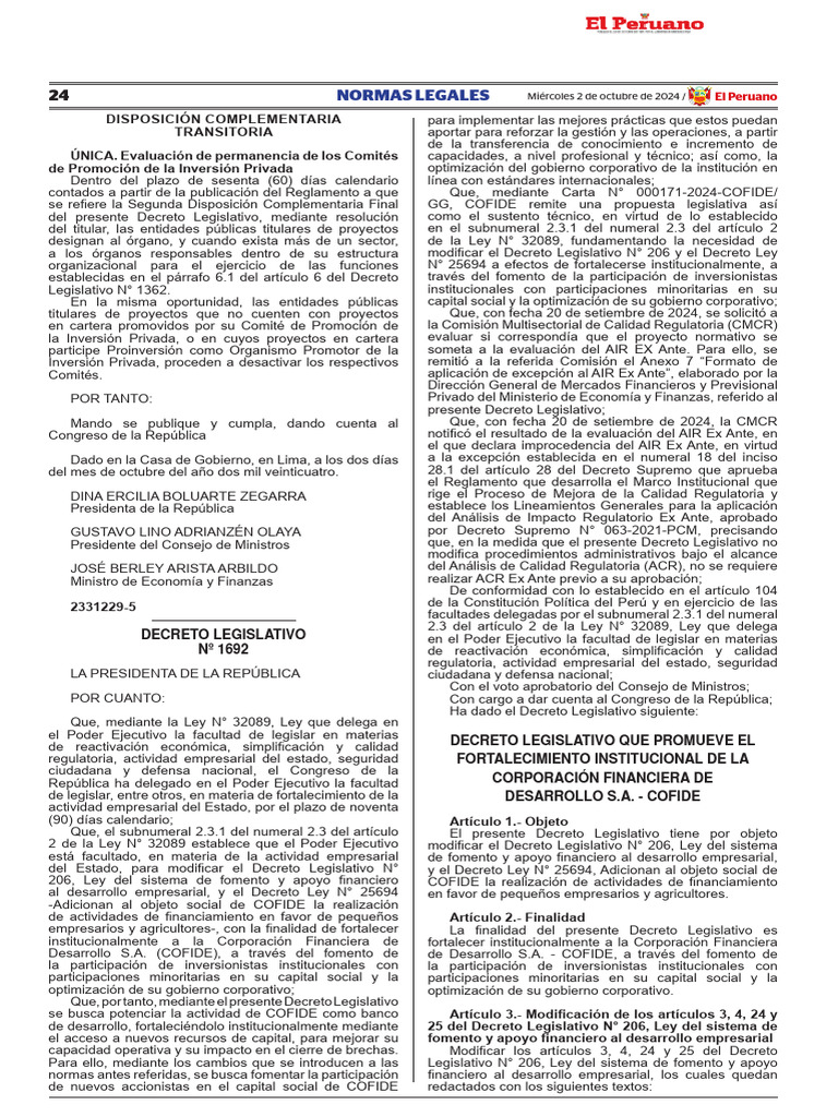 Fortalecimiento de COFIDE en Perú | PDF | Seguro | Negocios