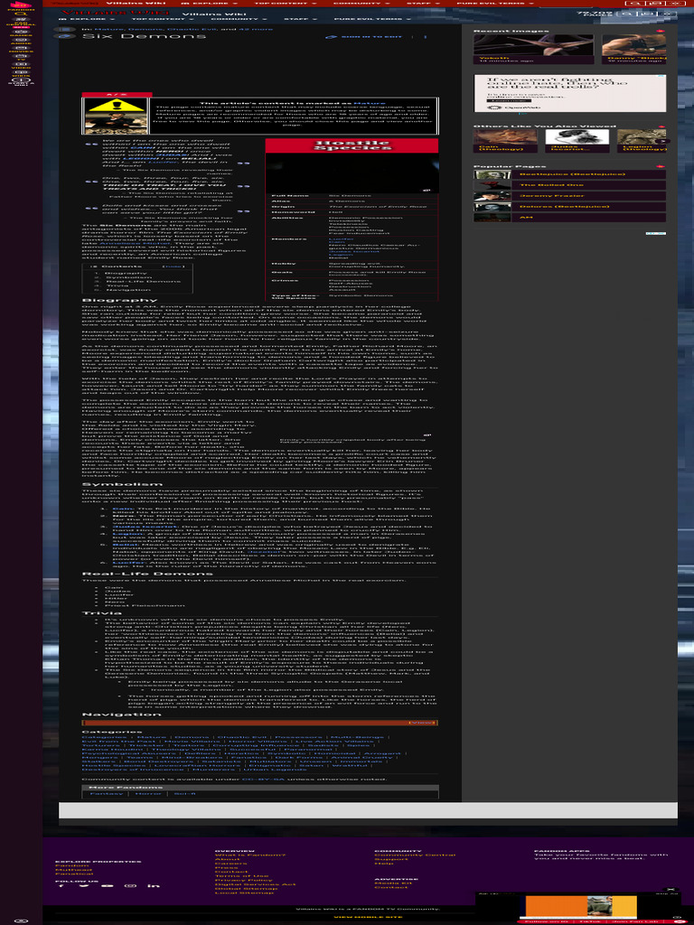 Six Demons Villains Wiki Fandom | PDF