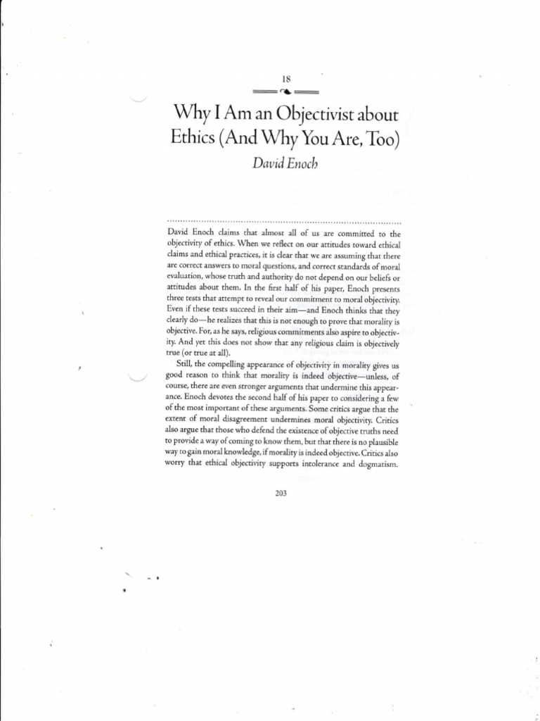 Enoch Objectivist Ethics | PDF