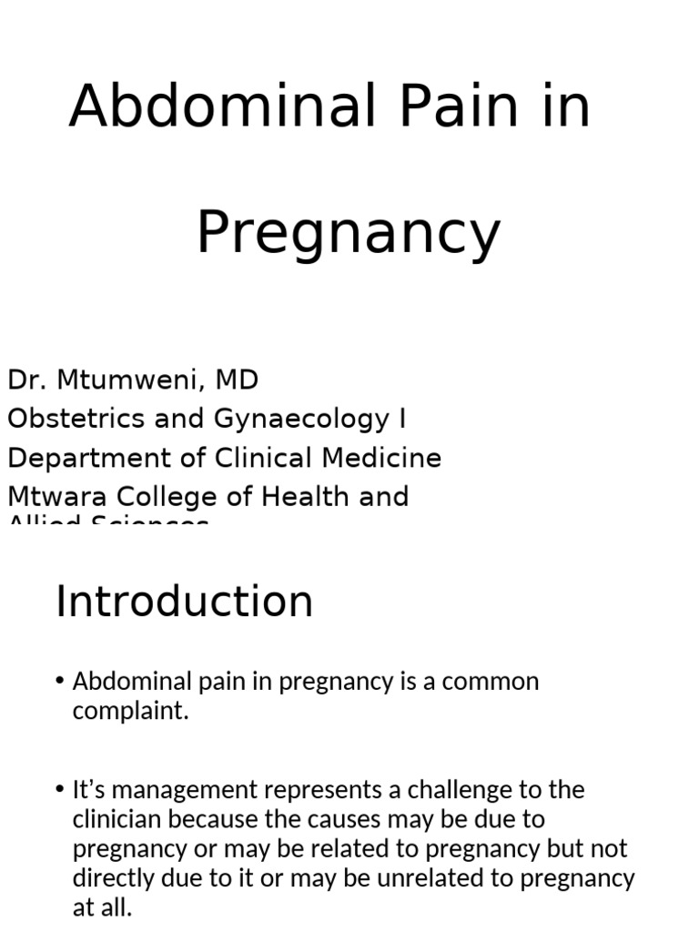 Abdominal Pain in Pregnancy | PDF | Pregnancy | Science & Mathematics