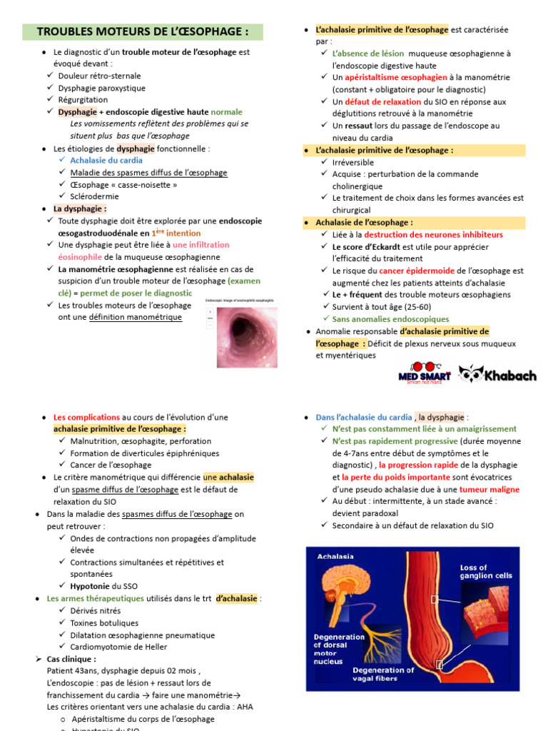 Troubles Moteurs de L'Œsophage | PDF
