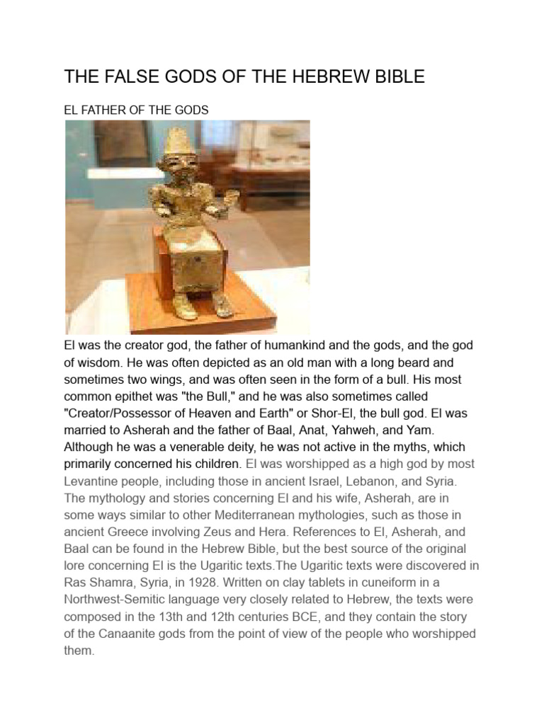 False Gods in the Hebrew Bible | PDF | Yahweh | Mythology