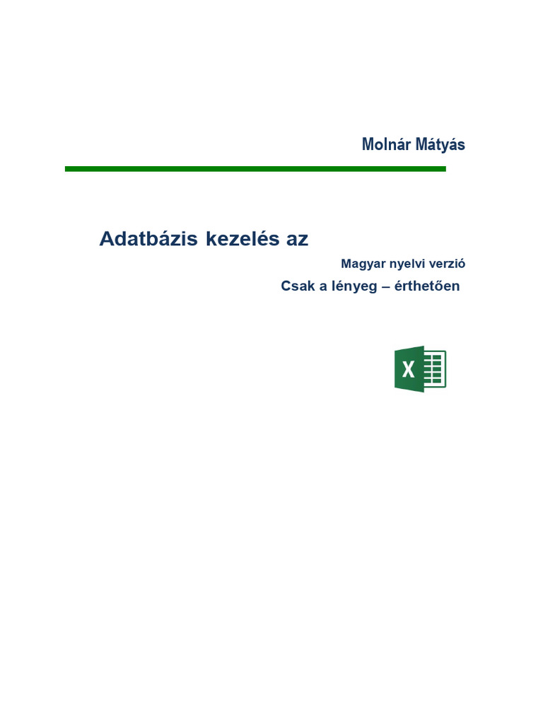 Adatbázis-Kezelés Az Excel 2013-Ban | PDF