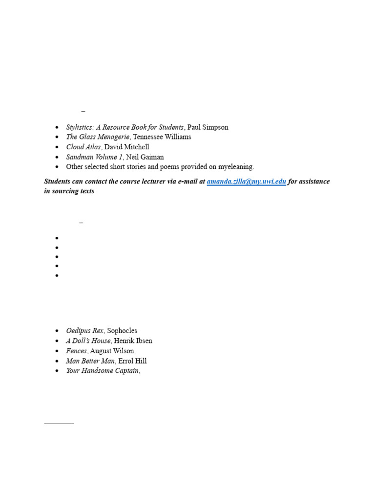 Reading Lists For LIE Courses, Sem 1, 2024-2025 | PDF