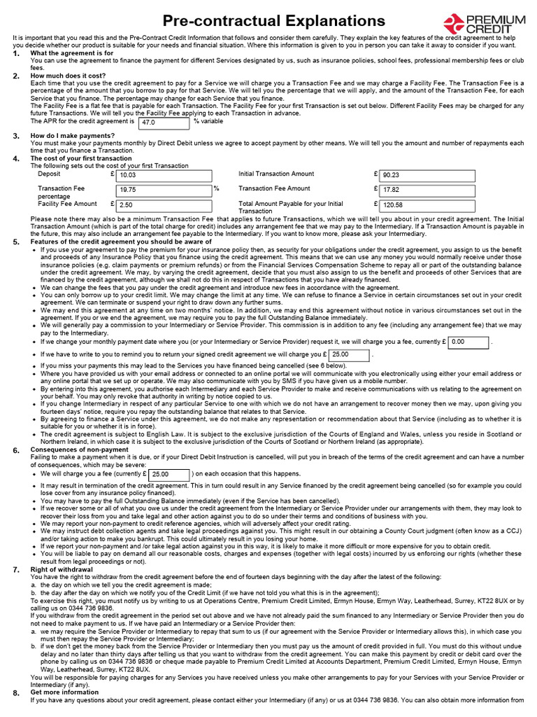 Pre-Contractual Explanations | PDF