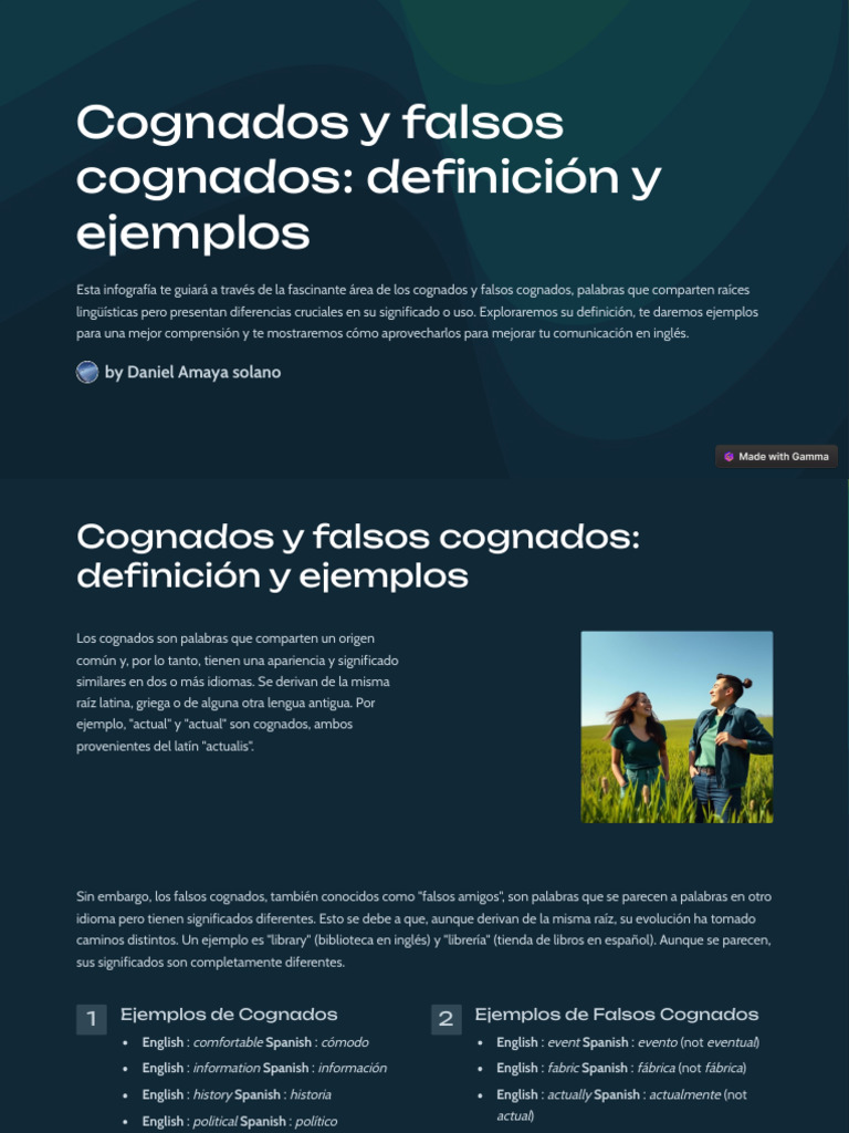 Cognados y Falsos Cognados Definicion y Ejemplos | PDF