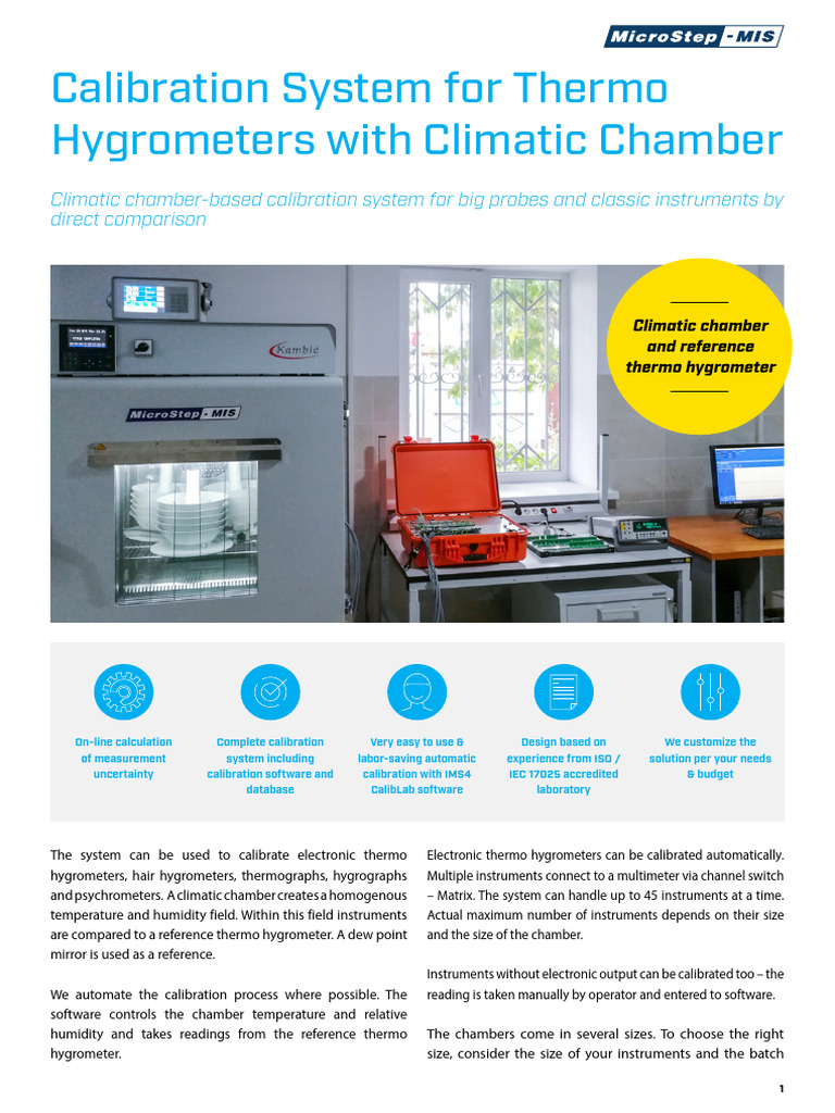 Calibration System For Thermo Hygrometers With Climatic Chamber ...