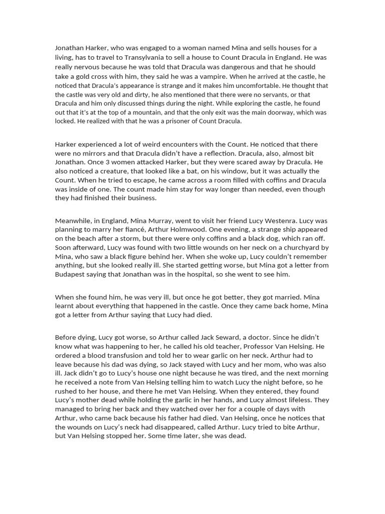 Dracula Summary | PDF