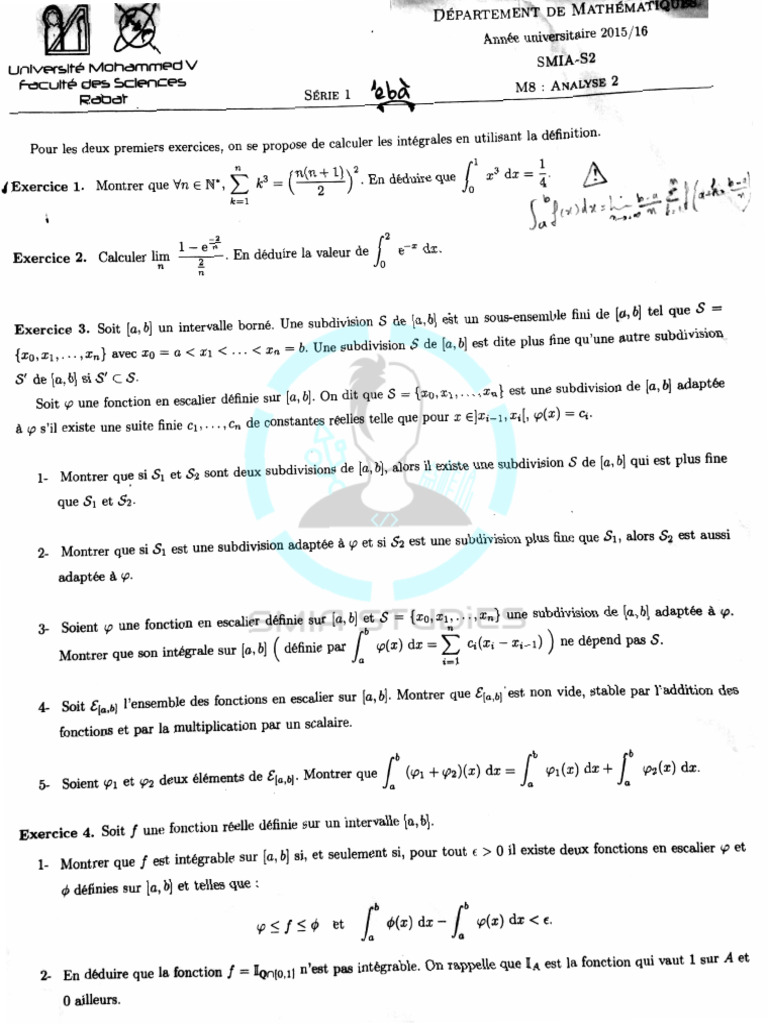 Analyse 2 - TD 1 + Corrigé | PDF