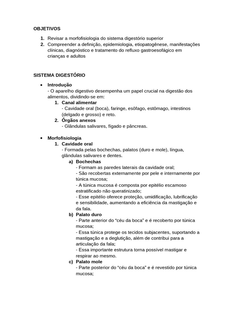 APG 1 - Morfofisiologia do esôfago e refluxo gastroesofágico | PDF
