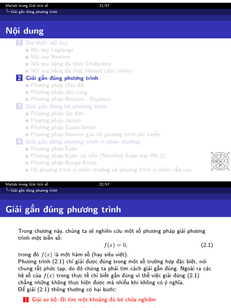 Numerical Method Ch4 GiaigandungPT Tuan6 | PDF