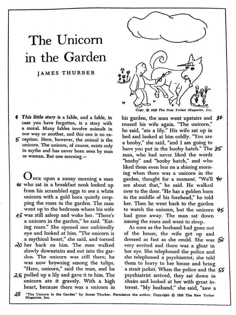 The Unicorn in The Garden | PDF