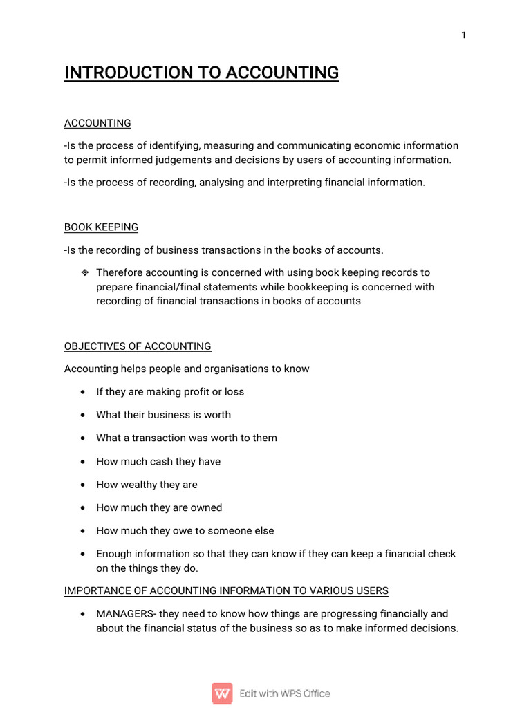 REVISED ACCOUNTING NOTES Tsele Tsa Ko Classeng | PDF