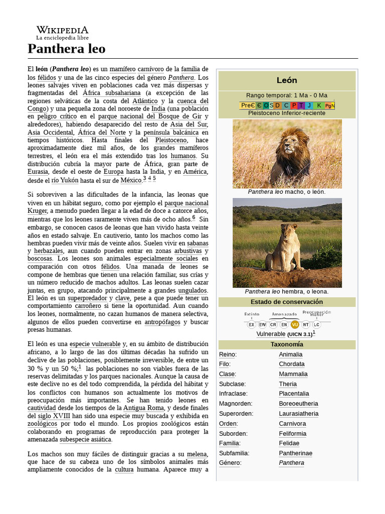 Panthera_leo | PDF