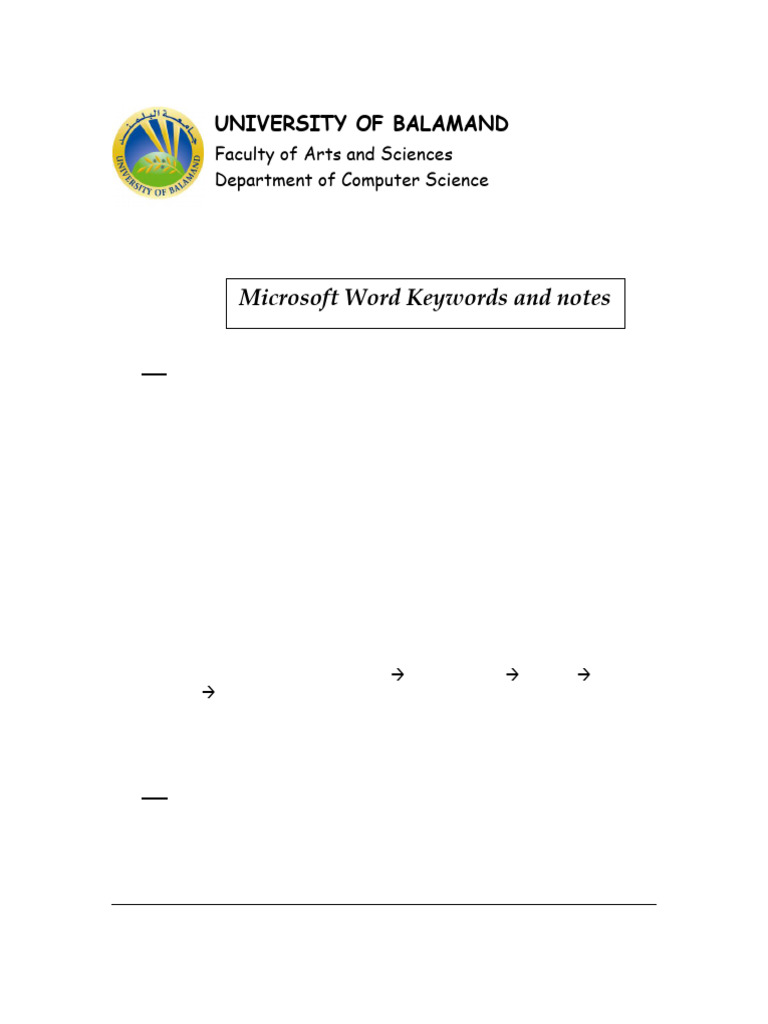 MS Word Keywords | PDF