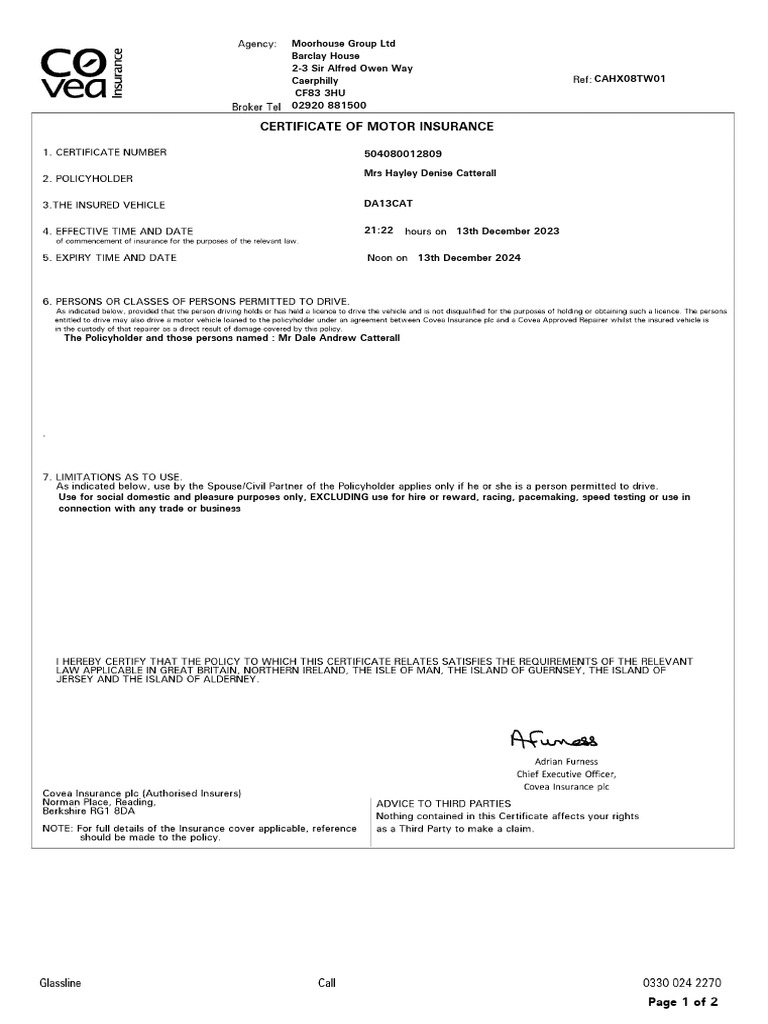 Certificate (CAHX08TW01) | PDF
