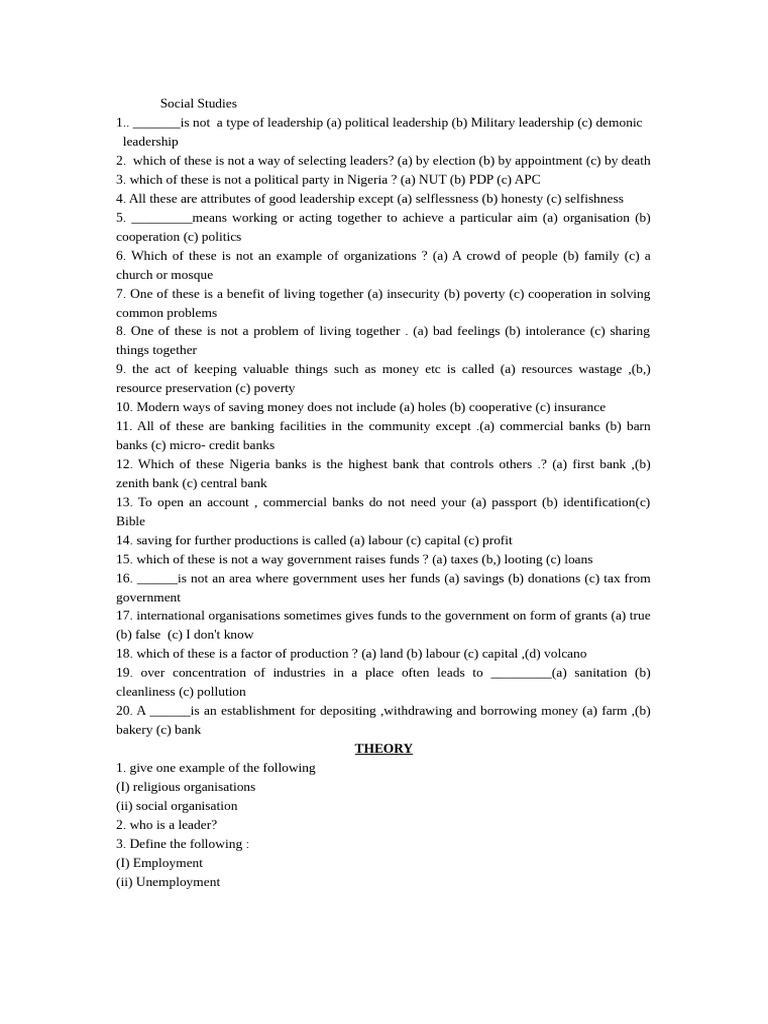 New Question For Primary 6 Second Term | PDF