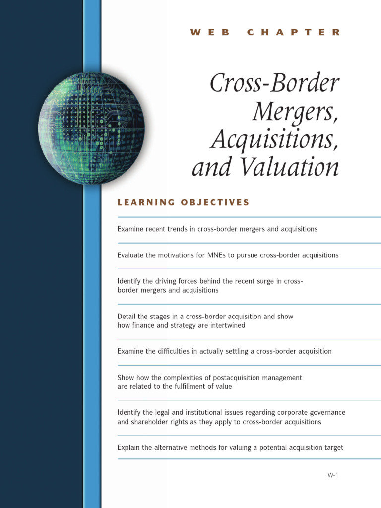 Cross Border Mergers, Aquisitions and Valuation | PDF