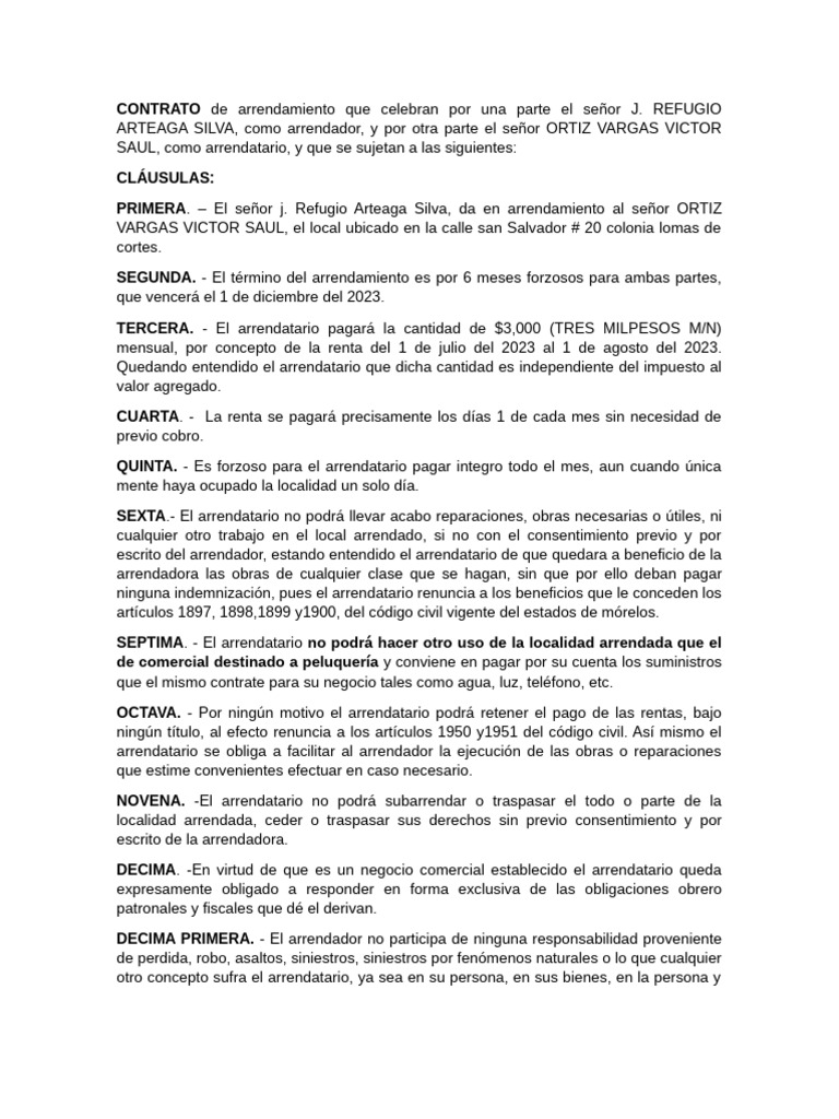 Contrato de Locales | PDF