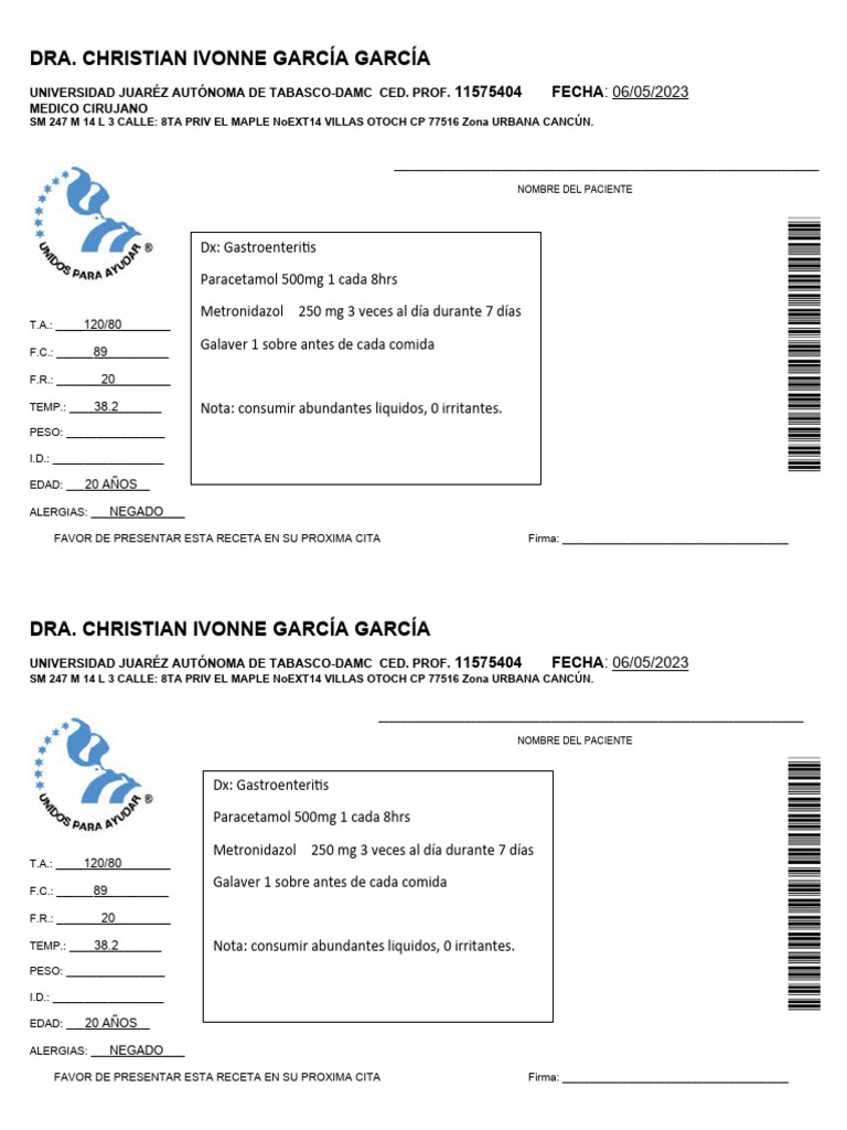 Receta Simi DRA IVONE 2 | PDF