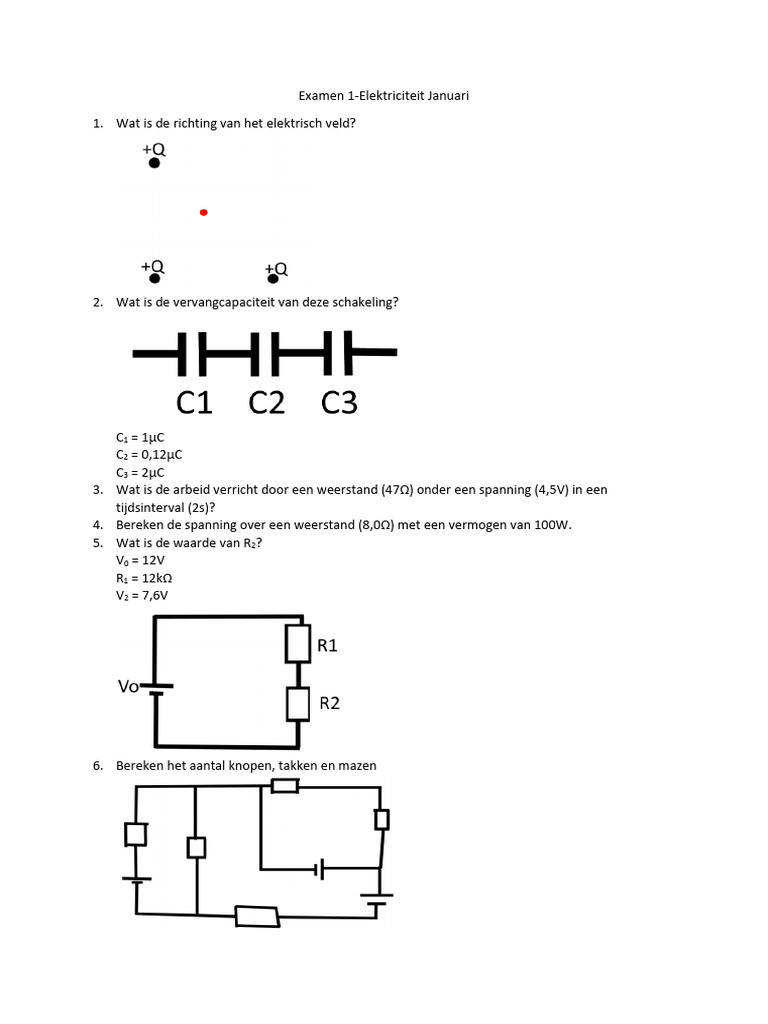 1-Elektriciteit Examenvragen | PDF