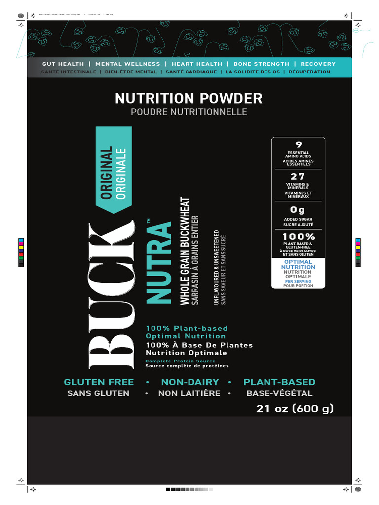 Buck Nutra Pouch Front 600G | PDF | Nutrition | Diet & Nutrition