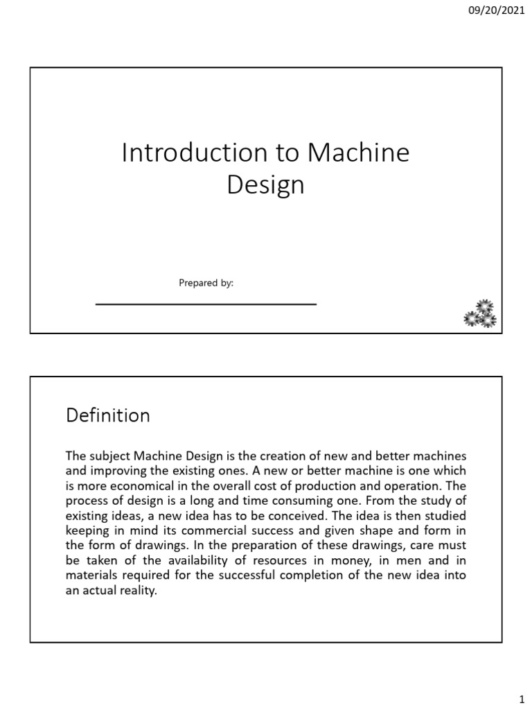 Introduction To Machine Design | PDF