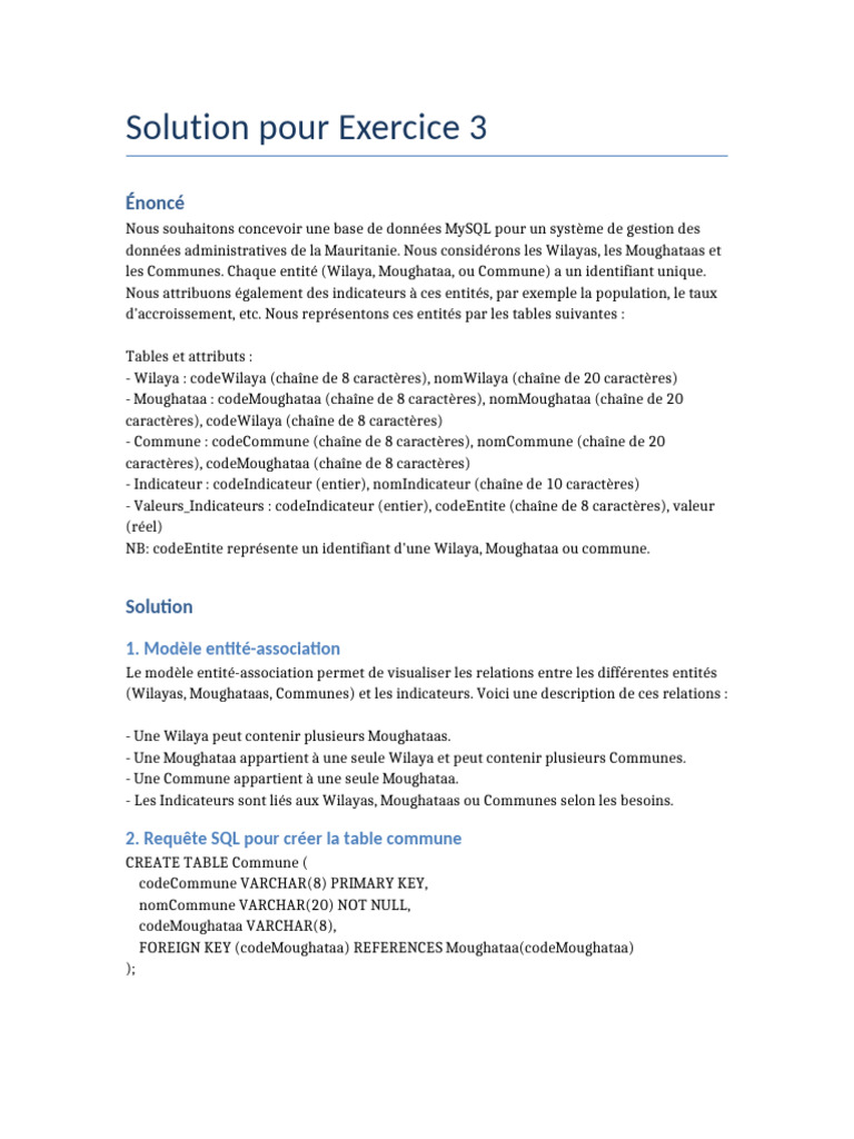 Solution Exercice 3 | PDF | Data Model | Computers