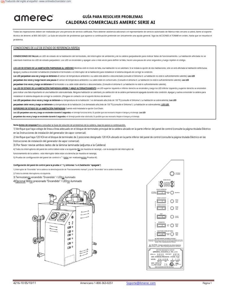 01-AMEREC-AI - TROUBLE SHOOTING GUIDE - En.es | PDF | Termostato ...