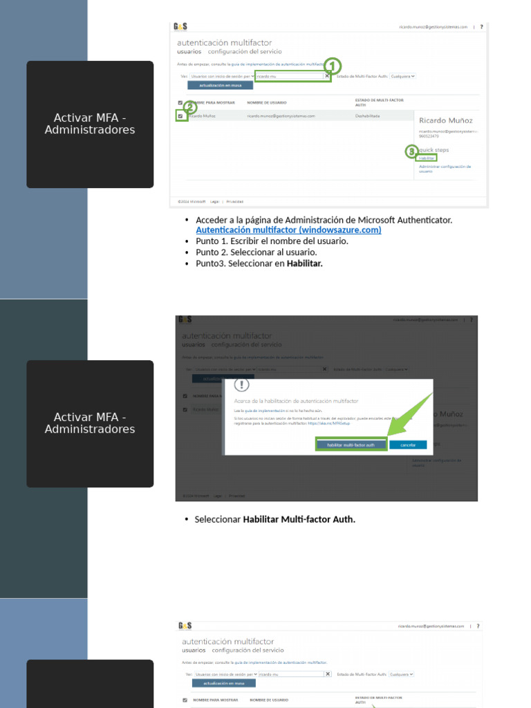 Activar MFA - Administradores | PDF